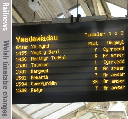 Railnews - Major changes for Welsh timetables soon